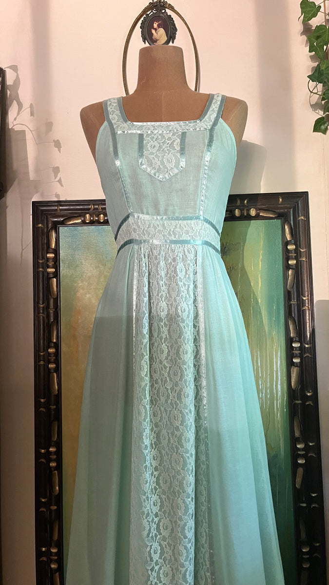 1970’s Vintage Green Voile Sundress by Candi Jones – Strange Vintage