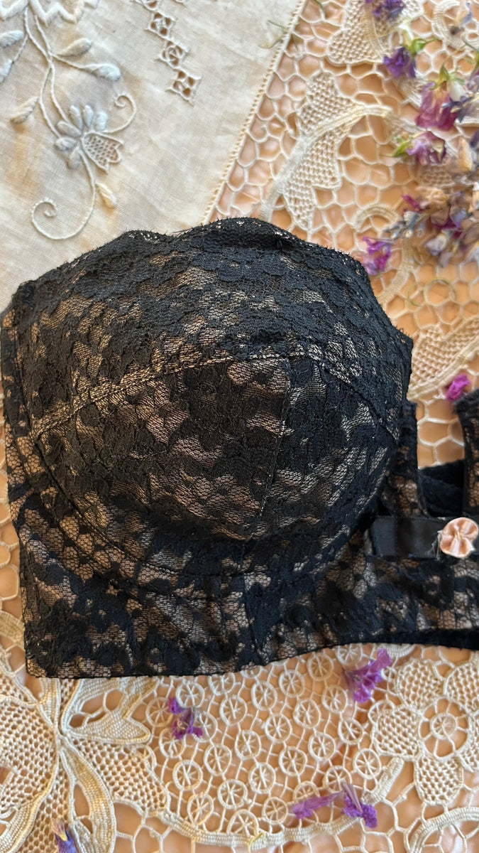 Darling 1950’s Vintage Black Illusion Lace Strapless Bra by Lilyette 3 ...